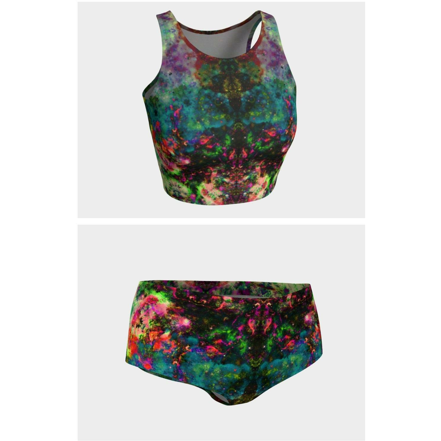 Lucid Psychedelic Crop Top/ Bikini Set – Heady & Handmade