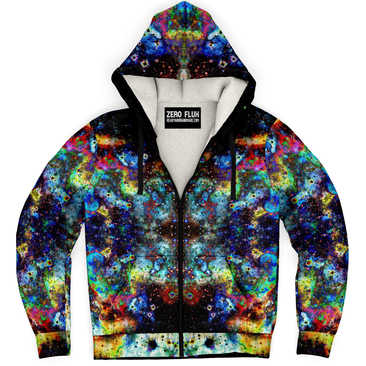 Apoc Psychedelic Fleece-Lined Zip-Up Hoodie – Heady & Handmade